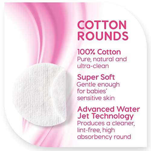 Medline Simply Soft Cotton Rounds (300 Count), 100% Cotton Absorbent and Textured Cotton Pads, Lint-Free