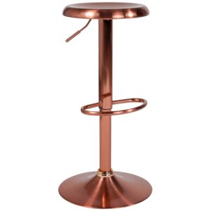 flash furniture madrid series adjustable height retro barstool in rose gold finish