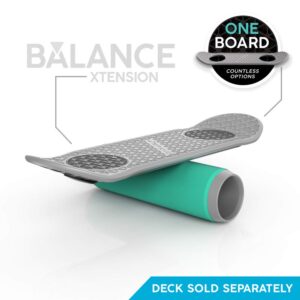 MORFBOARD Balance Xtension, Roller Board Extension for Exercise, Athletic Training and Board Sports, Includes 2 End Block Extensions and 1 Roller, Deck Sold Separately, QUANTUM (mint-gray)