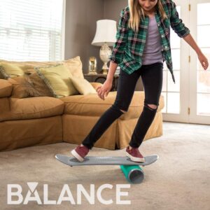 MORFBOARD Balance Xtension, Roller Board Extension for Exercise, Athletic Training and Board Sports, Includes 2 End Block Extensions and 1 Roller, Deck Sold Separately, QUANTUM (mint-gray)