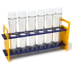 steve spangler's large plastic test tubes & rack, 6 bottles & 1 rack