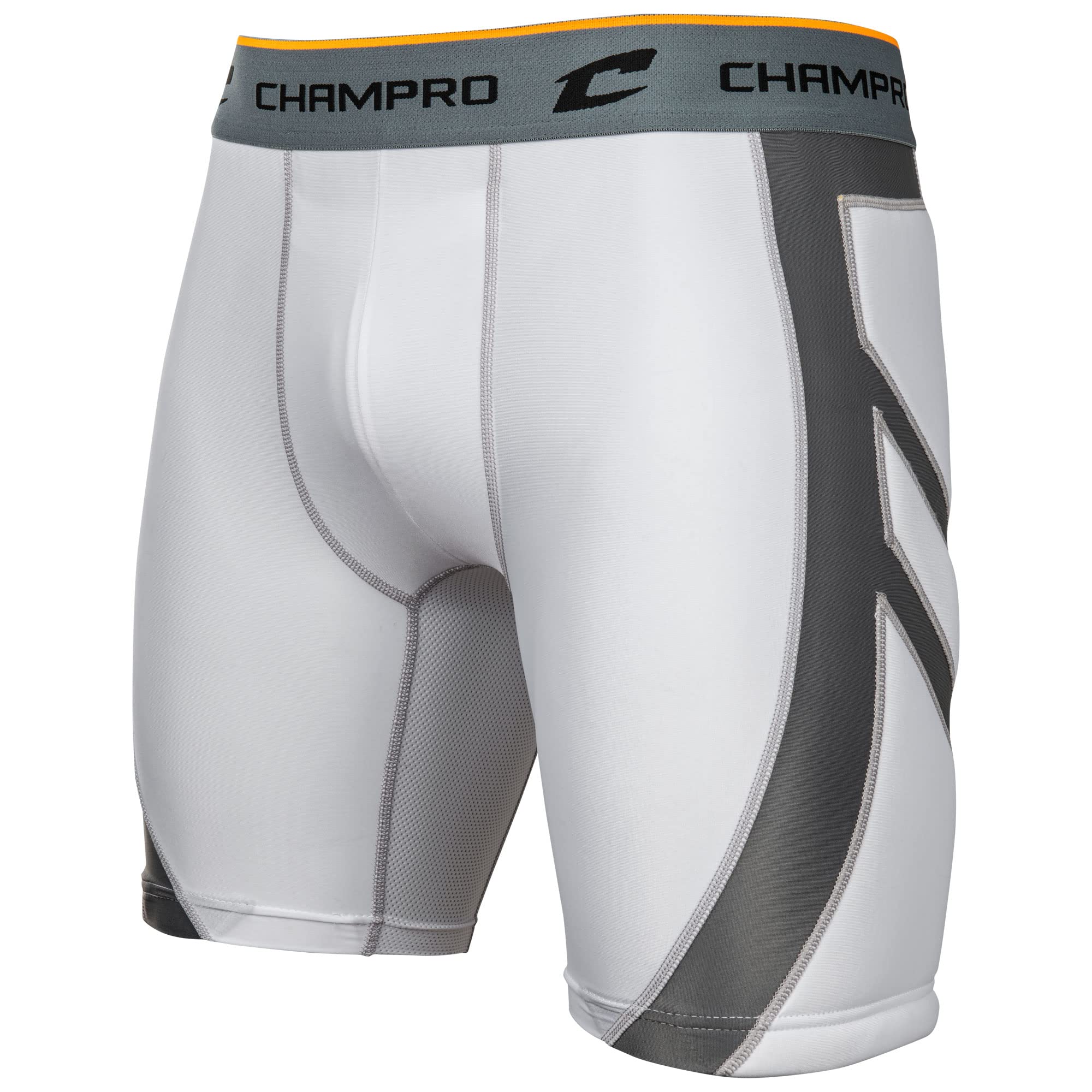 Champro Wind Up Compression Polyester/Spandex Sliding Short, Adult X-Large, White