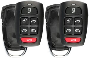 keylessoption keyless entry remote key fob shell case cover button pad for hyundai entorage kia sedona mini van (pack of 2)