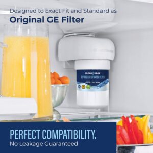 Clear Drop MWF Refrigerator Water Filter, Replacement for GE MWF, MWFP, MWFA, GWF, SmartWater, HDX FMG-1, WFC1201, GSE25GSHECSS, PC75009, RWF1060, 197D6321P006, NSF 42 and 372 Certified, (3 Pack)