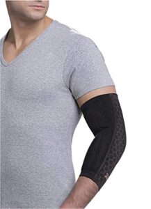 copper fit unisex adult elbow compression sleeve hosiery, black, large us