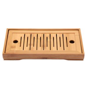 fdit mini bamboo tea coffee serving tray kung fu tea plate (10.6in)