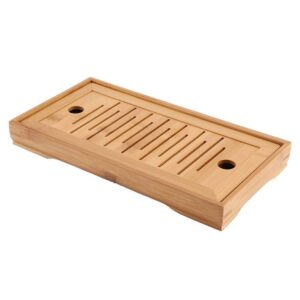 Fdit Mini Bamboo Tea Coffee Serving Tray Kung Fu Tea Plate (10.6in)