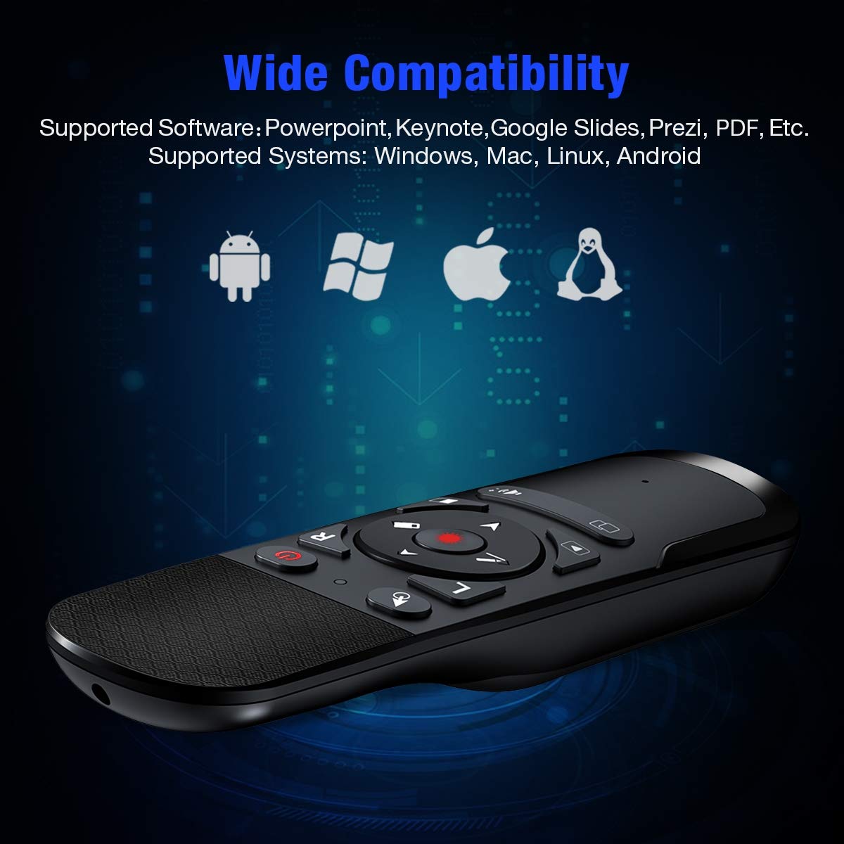 Presentation Clicker Air Mouse Function Wireless Presenter USB Powerpoint Clicker, RF 2.4 GHz Presentation Remote Control Clicker for powerpoint presentations Support Mac, Laptop, Computer 11