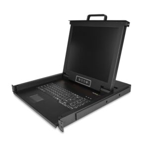 startech.com rackmount kvm console - single port vga kvm with 17" lcd monitor for server rack - fully featured universal 1u lcd kvm drawer w/cables & hardware - usb support - 50,000 mtbf (rkcons1701)