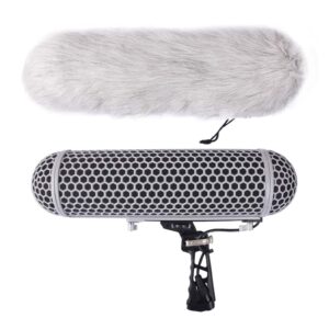 micolive microphone windshield blimp windscreen style protect cage and shock mount suspension system compatible with rode ntg1 ntg2 ntg3 ntg4 at875r line mke 600 series shotgun microphones etc