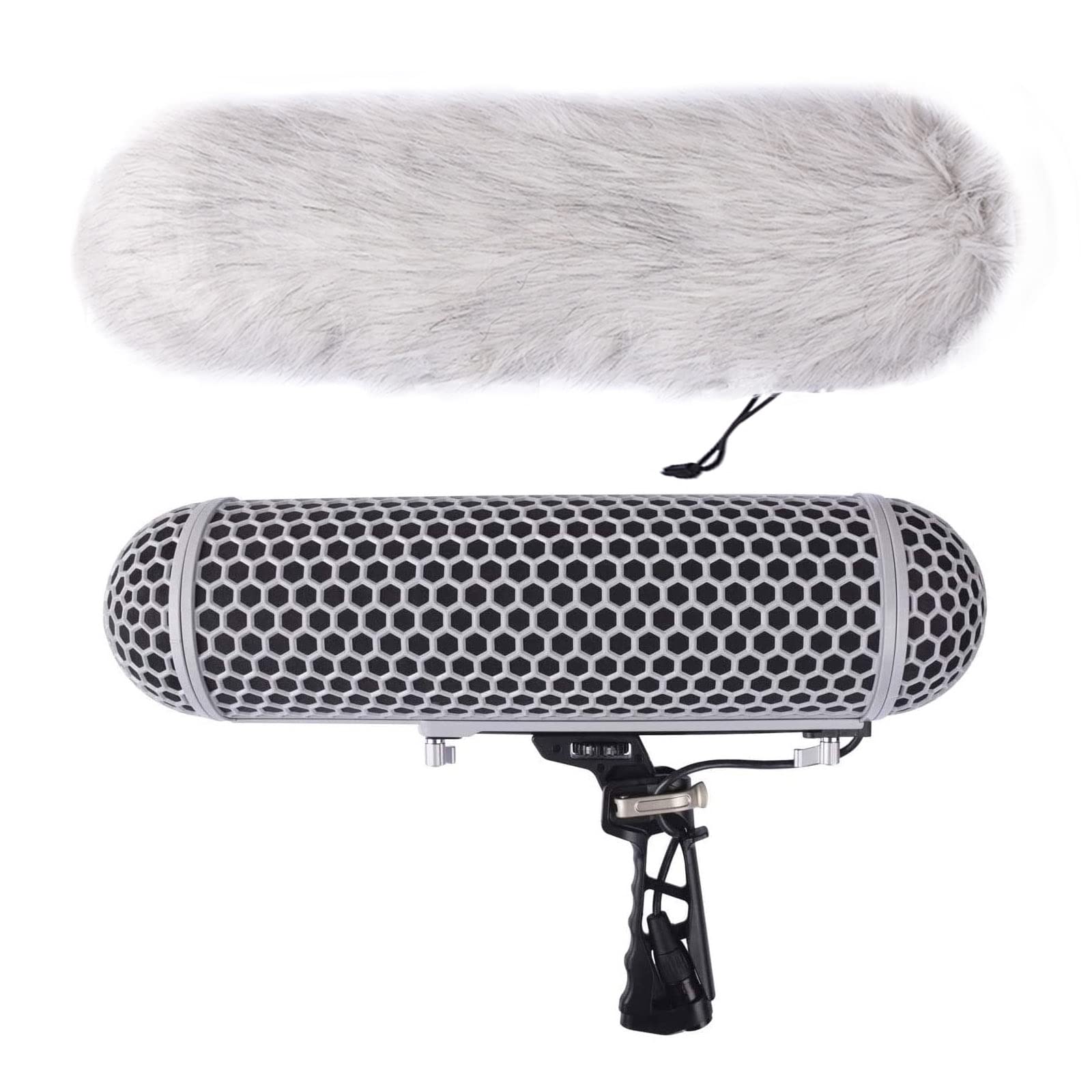 Micolive Microphone Windshield Blimp Windscreen Style Protect Cage and Shock Mount Suspension System Compatible with Rode NTG1 NTG2 NTG3 NTG4 AT875R Line MKE 600 Series Shotgun Microphones etc