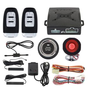 easyguard ec003-ns pke car alarm proximity entry push start button remote engine start shock alarm warning dc12v