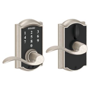 Schlage Touch Camelot Lock with Accent Lever (Satin Nickel) FE695 CAM 619 Acc