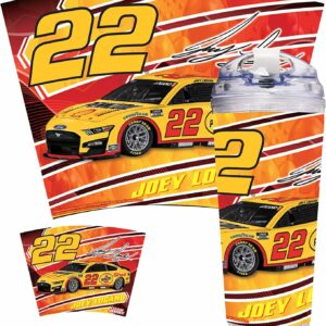 Rico Industries NASCAR Racing Joey Logano #22 PENZOIL 24oz Acrylic Tumbler with Hinged Lid, Officially Licensed Double Wall Tumbler with Straw