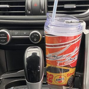 Rico Industries NASCAR Racing Joey Logano #22 PENZOIL 24oz Acrylic Tumbler with Hinged Lid, Officially Licensed Double Wall Tumbler with Straw