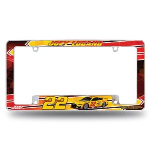 rico industries nascar joey logano all over chrome frame 12" x 6" chrome all over automotive license plate frame for car/truck/suv