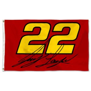 bayyon checkered flag joey logano #22 flag banner 3x5feet for car fans with brass grommets