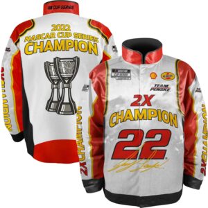 checkered flag sports joey logano 2022 cup series championship jacket (as1, alpha, l, regular, regular)