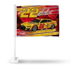 rico industries nascar joey logano joey logano double sided double sided car flag - 16" x 19" - strong pole that hooks onto car/truck/automobile