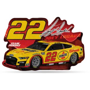 rico industries nascar joey logano #22 shape cut pennant - home and living room décor - soft felt ez to hang, 18x0.10x18