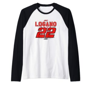 nascar - joey logano - flag raglan baseball tee