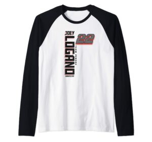 nascar - joey logano - vertical carbon fiber raglan baseball tee