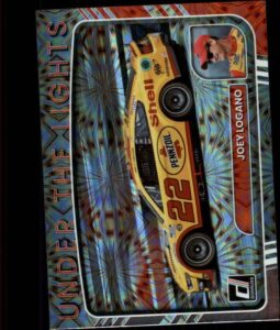 2023 donruss racing under the lights #7 joey logano shell-pennzoil/team penske/ford official nascar trading card (stock photo shown, near mint to mint condition)