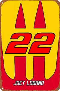 logano 22 numplate poster metal sign tin metal retro wall decor for home,street,gate,bars,club