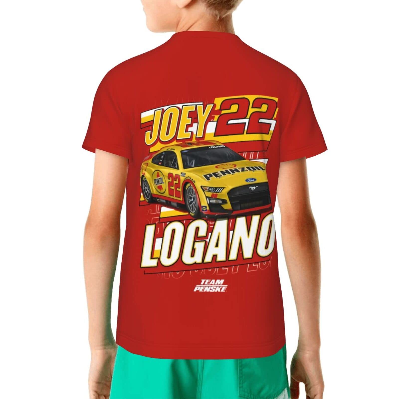 ASFRSH Joey Logano 22 Shirt for Teen Girl & Boy Printing Short Sleeve Tee Athletic Classic Shirt Crewneck T-Shirt