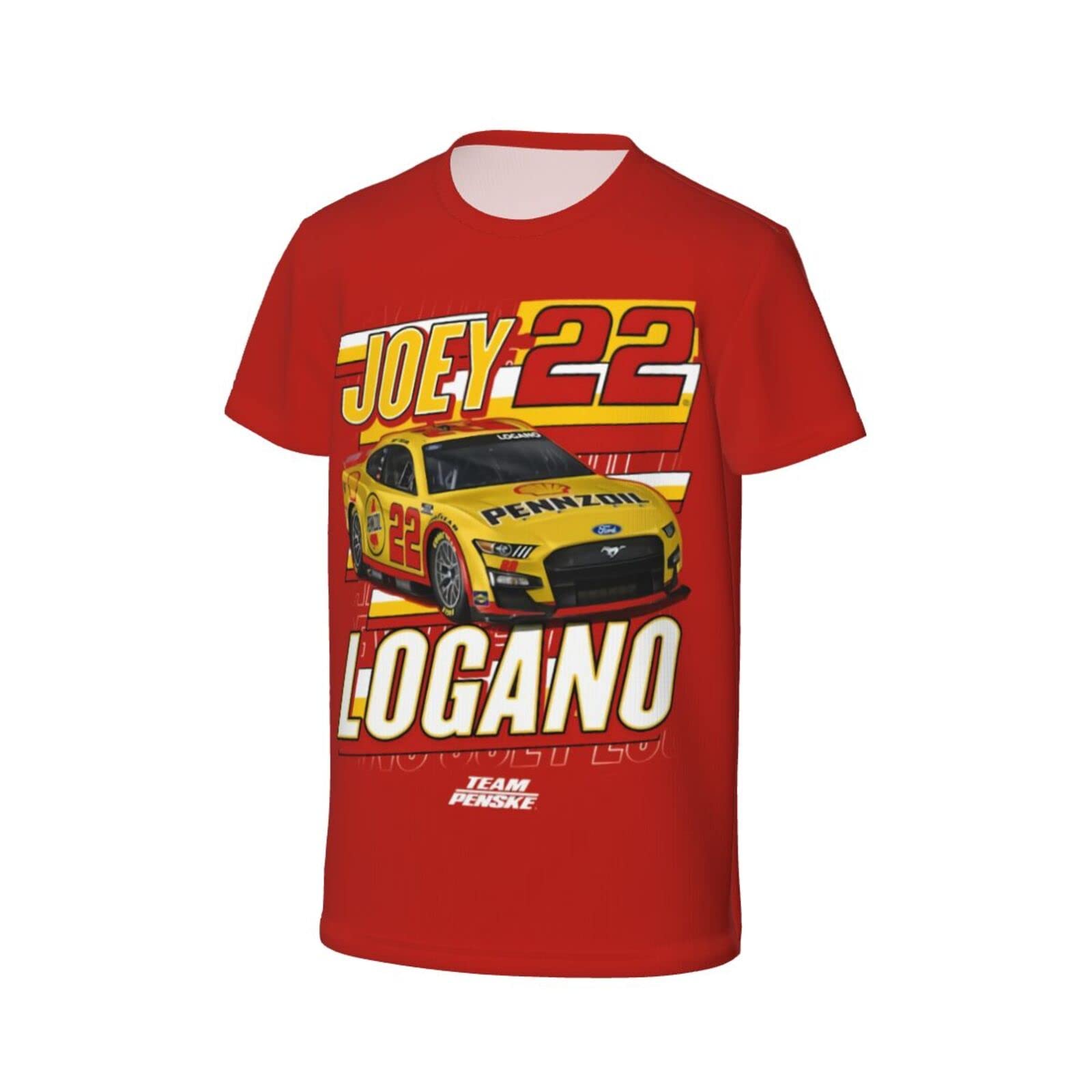 ASFRSH Joey Logano 22 Shirt for Teen Girl & Boy Printing Short Sleeve Tee Athletic Classic Shirt Crewneck T-Shirt