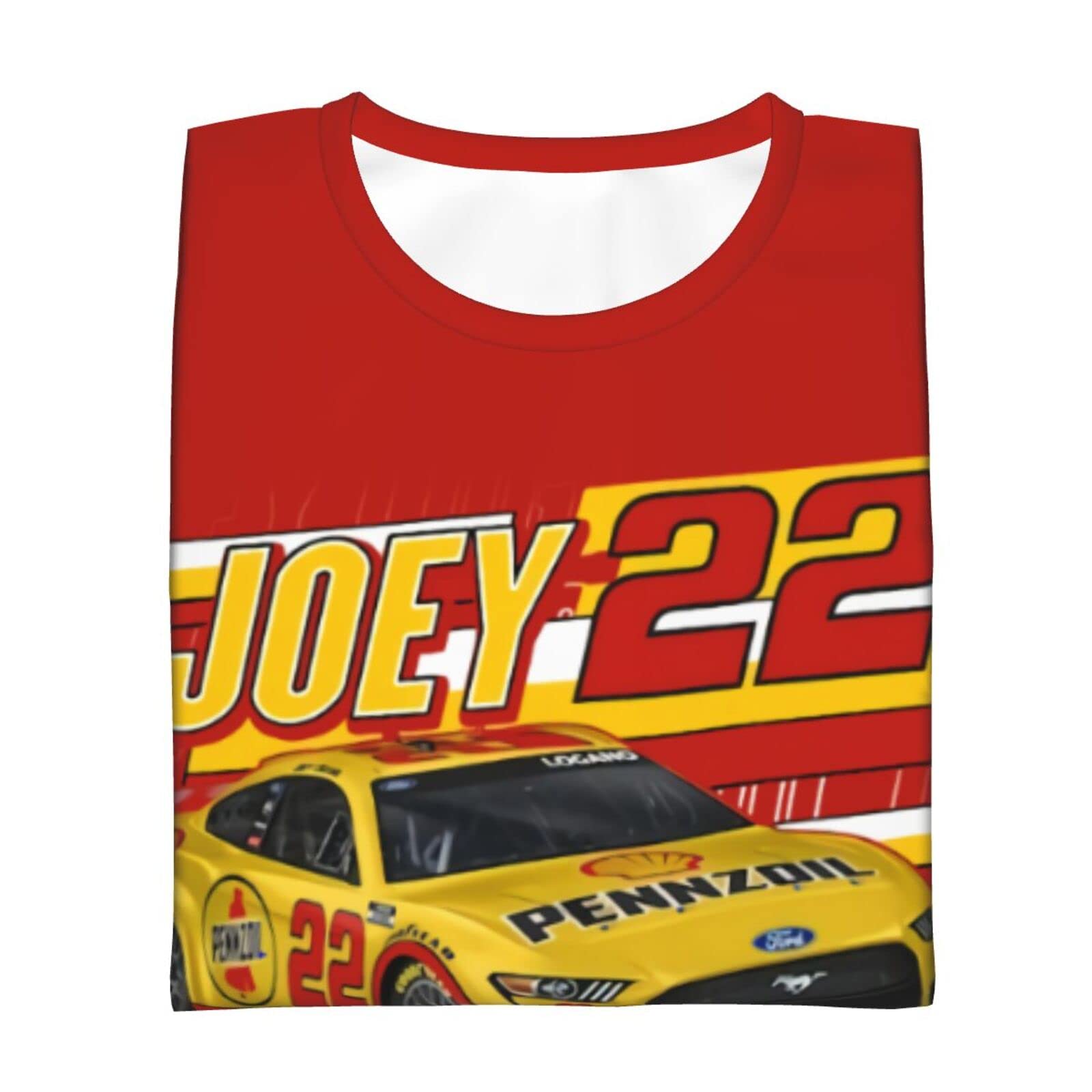 ASFRSH Joey Logano 22 Shirt for Teen Girl & Boy Printing Short Sleeve Tee Athletic Classic Shirt Crewneck T-Shirt