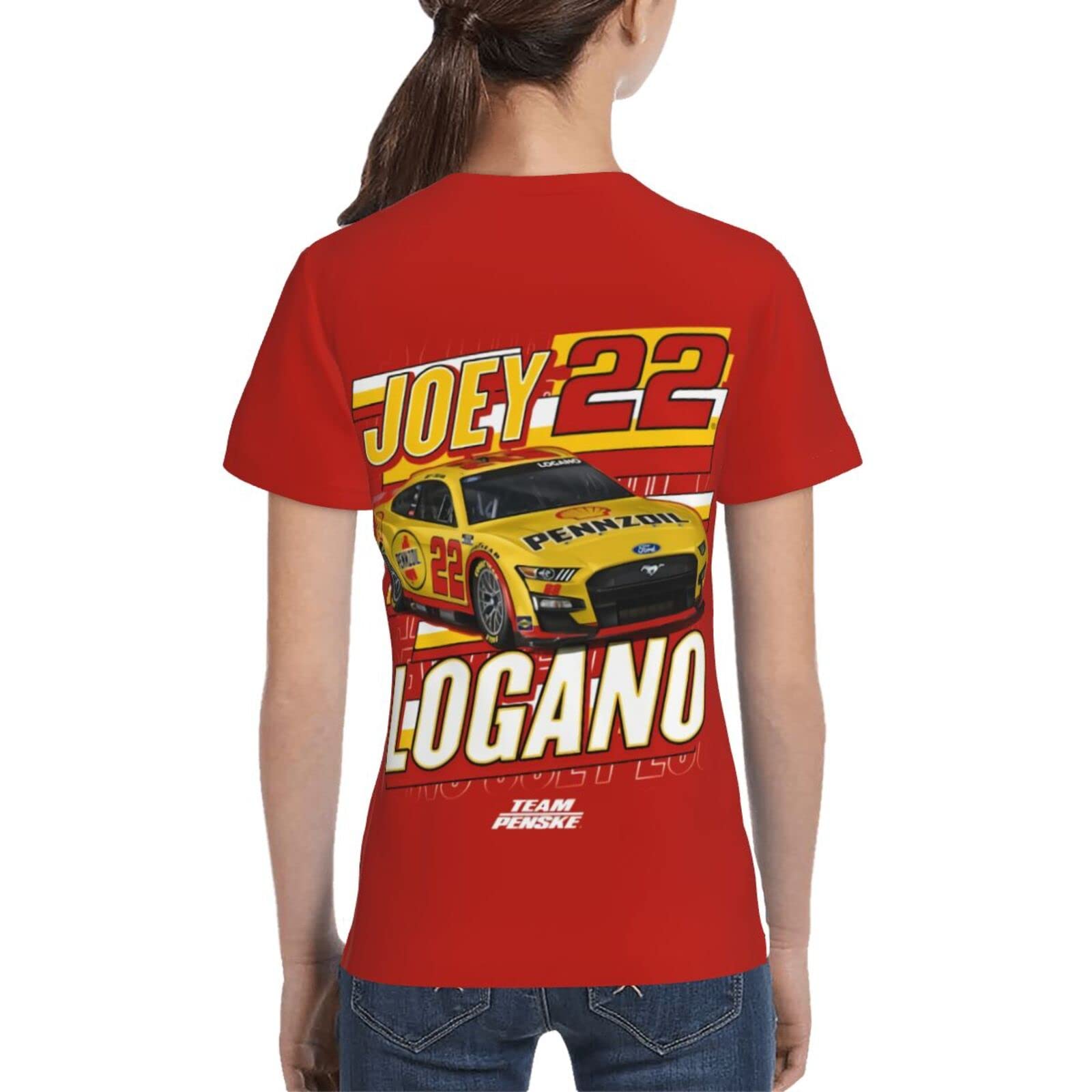 ASFRSH Joey Logano 22 Shirt for Teen Girl & Boy Printing Short Sleeve Tee Athletic Classic Shirt Crewneck T-Shirt