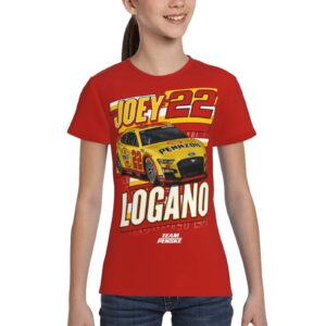 ASFRSH Joey Logano 22 Shirt for Teen Girl & Boy Printing Short Sleeve Tee Athletic Classic Shirt Crewneck T-Shirt