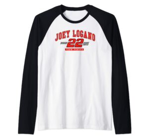 nascar - joey logano - arch raglan baseball tee