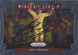 autographed joey logano 2016 panini prizm racing winners circle kansas win (#22 shell pennzoil) team penske sprint cup series signed nascar collectible trading card with coa