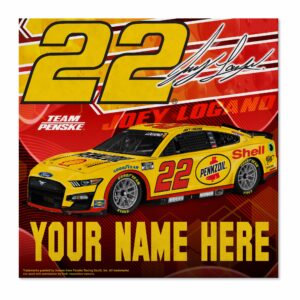 nascar rico industries joey logano personalized 23" x 23" felt wall banner - sports decor for man cave, game room, office & bedroom - made in the usa