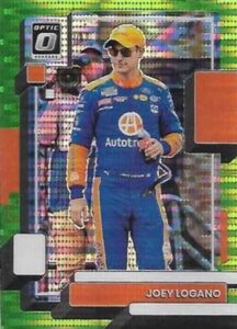 2023 donruss optic lime green pulsar #37 joey logano official nascar racing card in raw (nm or better) condition