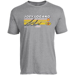 joey logano 22 vintage t-shirt for men - distressed retro short sleeve automotive racing apparel medium