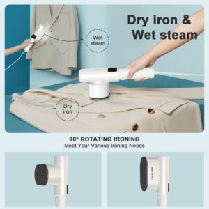 Enjoy Myself Handheld Steamer for Clothes, Mini Travel Clothes Steamer with LCD Screen, 90° Rotation Portable Garment Steamer for Home, Powerful Clothing Iron, Both Wet Steam and Dry Iron