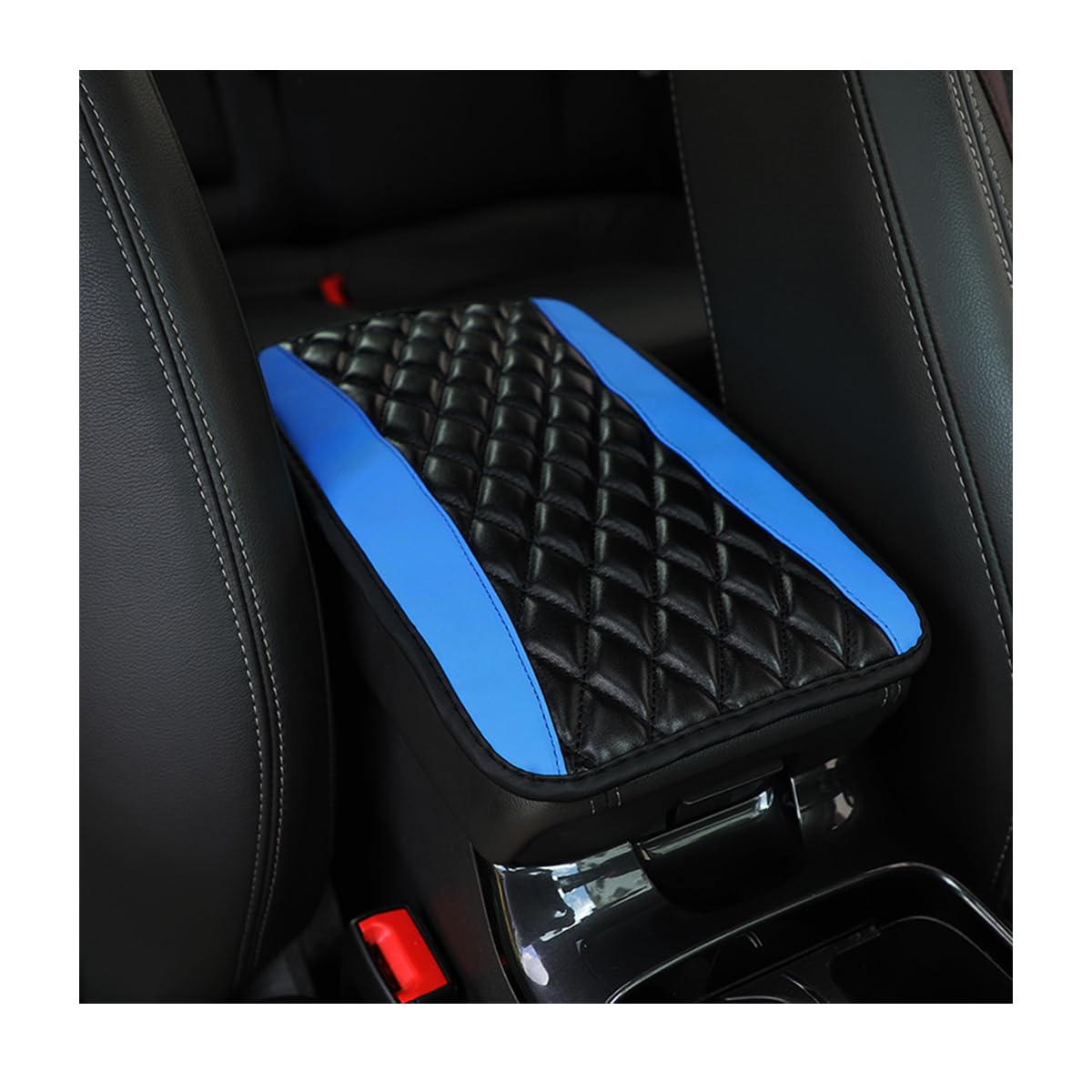 Kewucn Car Center Console Cushion Pad, Universal Leather Waterproof Armrest Seat Box Protector, Auto Memory Foam Armrest Cover, Vehicle Decor Accessories for Most Cars (Blue)