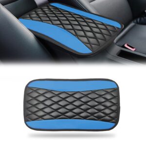 car center console cushion pad, accessories interior protection universal leather waterproof and anti-scratch armrest seat box cover profector for most car,suv, vehicle (blue)