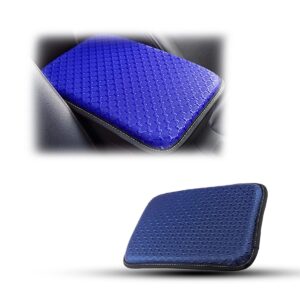 blilo car center console pad, waterproof pu leather car armrest seat box cover, vehicle central control cushion protector, car interior decor accessories for most vehicle, suv, truck (blue)