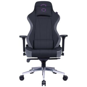 cooler master caliber x1c ergonomic gaming chair black, cool-in fabric, 360° swivel, 180 reclining, lumbar support, high density foam cushions, 4d armrests, adjustable gas lift for pc game | office