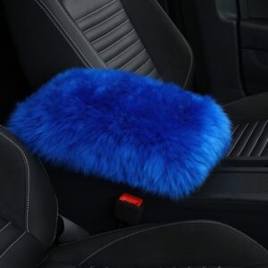 Forala Auto Center Console Pad Fluffy Coral Fleece Car Armrest Seat Box Cover Protector Universal Fit (Z-Blue)