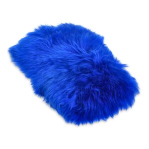 andalus brands pure australian sheepskin fluffy car center console cover, luxurious non-shedding furry arm rest cover for car, versatile for all seasons, blue - (11.47" x 6.3")