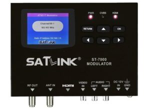 satlink st-7000 hdmi to rf digital modulator/encoder delivers 1080p hdmi video to tvs as hd atsc or qam (j.83b) channel via coax network