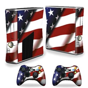 mightyskins skin compatible with x-box 360 xbox 360 s console - american flag | protective, durable, and unique vinyl decal wrap cover | easy to apply, remove, and change styles | made in the usa