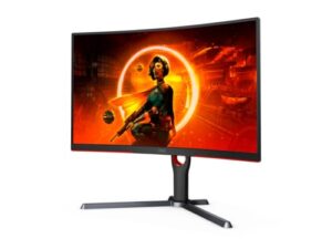 aoc cq27g3z 27" curved gaming monitor, qhd 2k 2560x1440, 1000r va, 240hz 0.5ms, freesync premium, height adjustable stand, xbox ps5 switch, 3-year zero-bright-dot,black