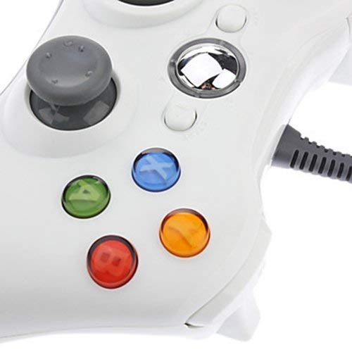 OSTENT Wired USB Controller Gamepad Joystick for Microsoft Xbox 360 Console Windows PC Laptop Computer Video Game Color White