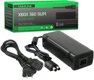 [updated version] power supply charger cord for xbox 360 slim auto voltage (black)